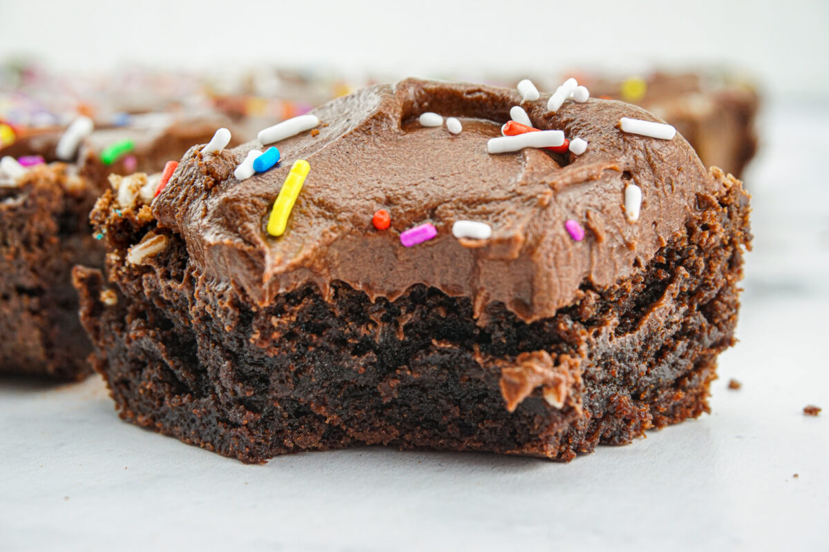 Frosted Sprinkle Brownies - Liv's Little Muffins